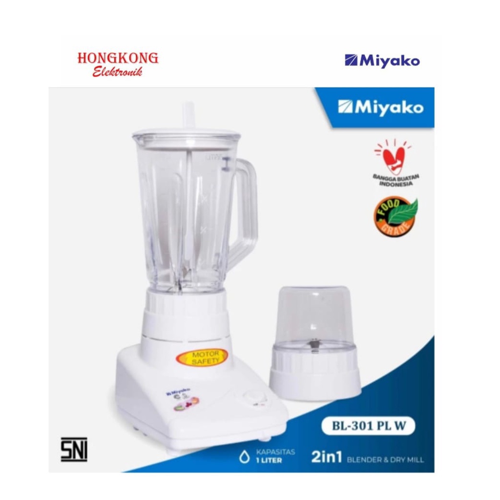 Jual Blender Plastik Miyako BL 301 PL / BL-301 PL / BL301PL W (PUTIH ...