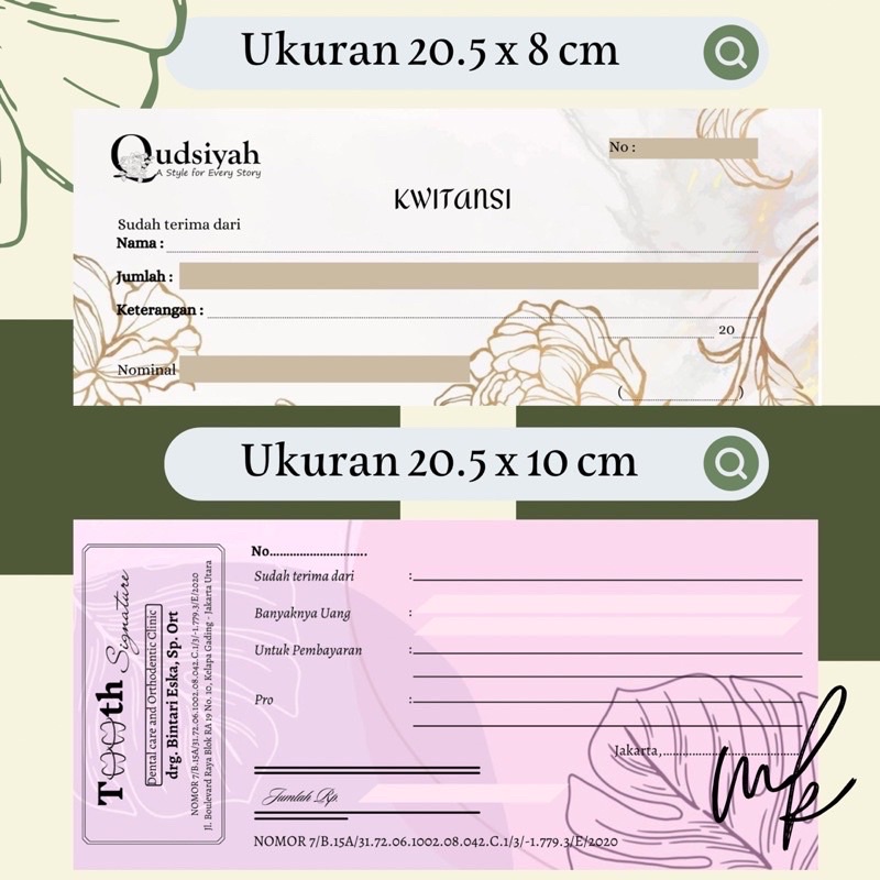 Jual KWITANSI USAHA TOKO LEMBAGA CUSTOM FREE DESAIN 1 PLY 2 PLY ...