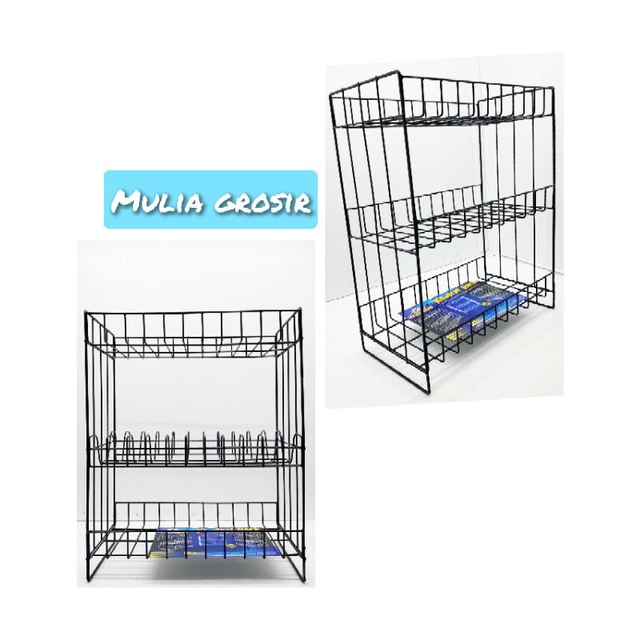 Jual Rak Piring Susun 3 Rak Vinyl Duduk Kuadrat Model Polos dan ...