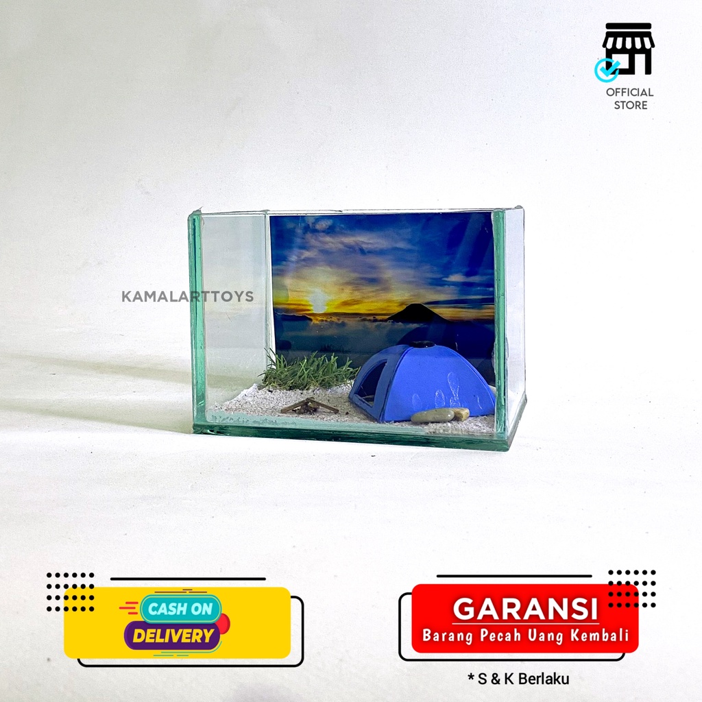 Jual AQUARIUM UNIK IKAN HIAS TEMA CAMPING / SOLITER IKAN CUPANG TEMA ...