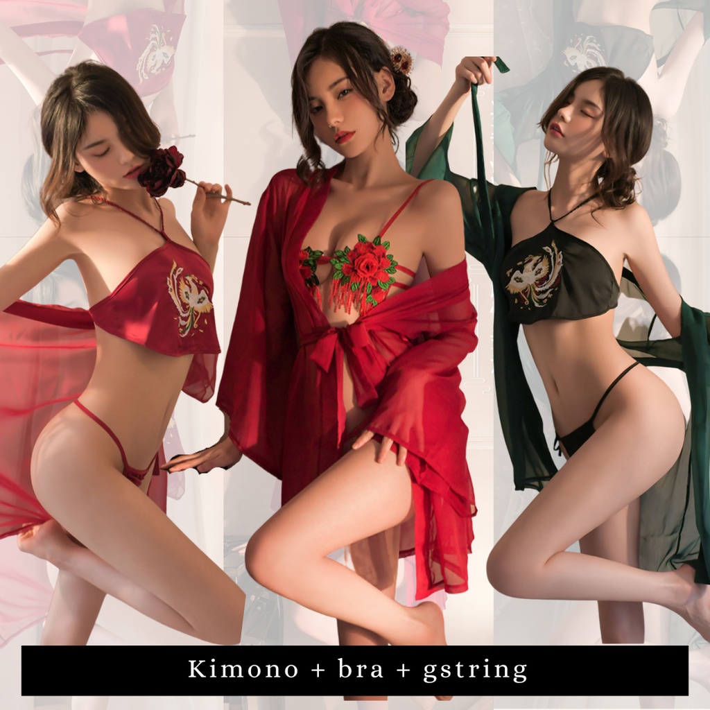Jual Rr1387 Rr1388 Hanfu Kimono Costume Sexy Lingeri Bra Gstring