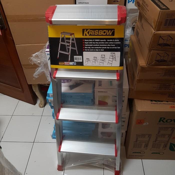 Jual Krisbow Tangga Aluminium Lipat 4 Step 150 Kg | Shopee Indonesia