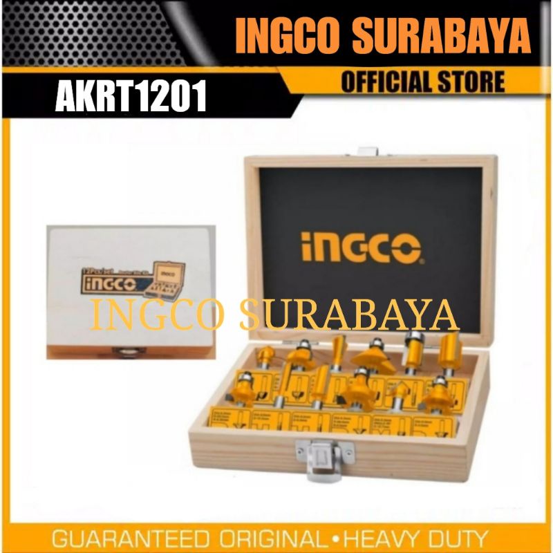 Jual INGCO AKRT1201 MATA PROFIL KAYU ROUTER TRIMMER SET 12PCS | Shopee ...