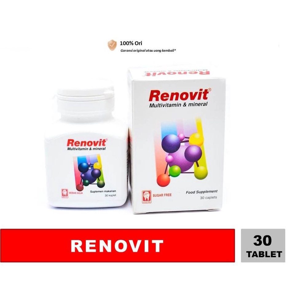 Jual Renovit 30 - Renovit Botol Isi 30 - Multivitamin dan Mineral ...