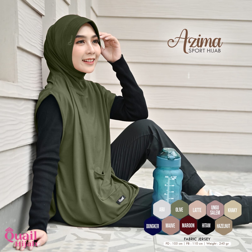 Jual Azima Sport hijab original Quail hijab Wanita Fabric Jersey ...
