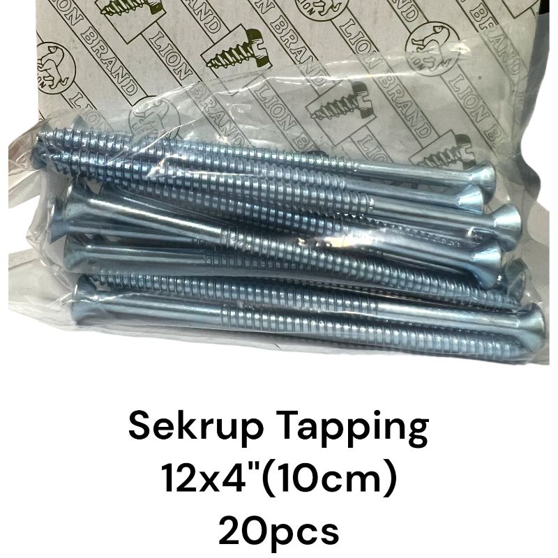Jual 20biji/F+AB 12 x 4"(panjang 10 cm)sekrup tapping lion brand SKRUP ...