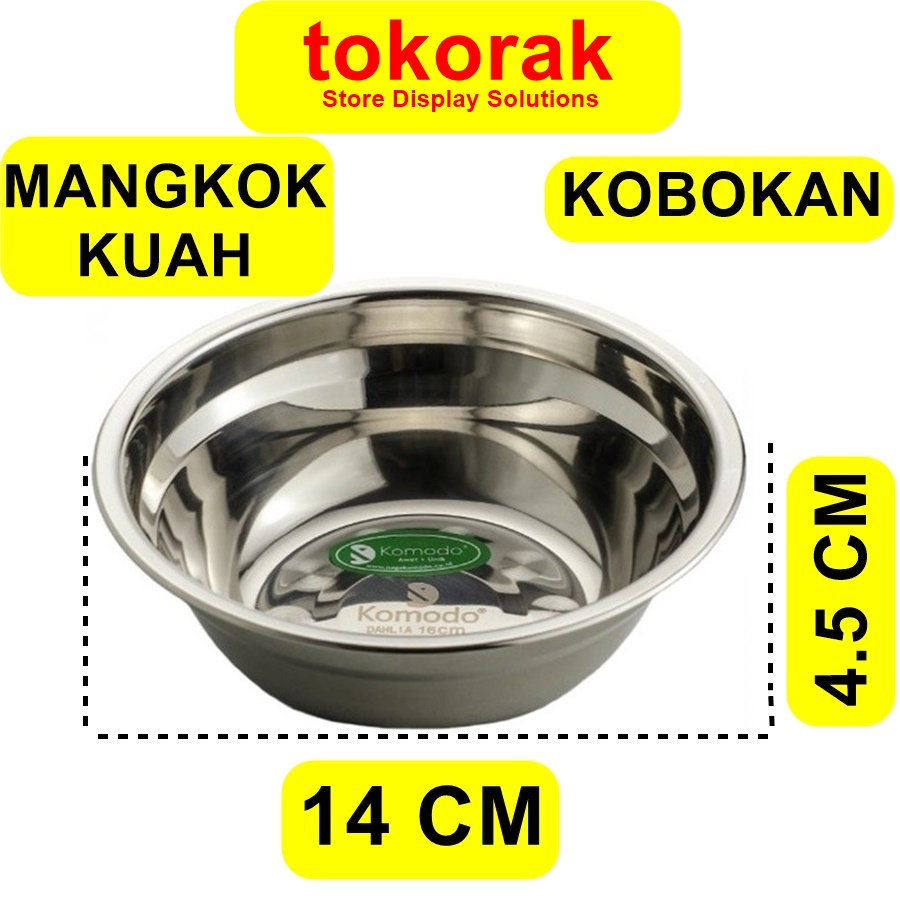 Jual KOMODO MANGKOK STAINLESS 14 CM KOBOKAN WADAH KUAH - BASKOM NASI ...