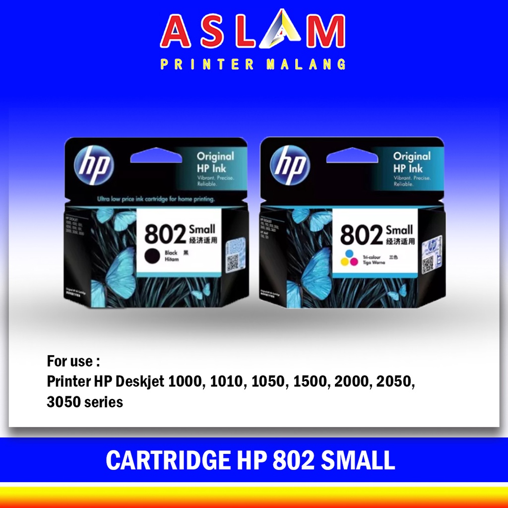 Jual Tinta HP 802 small Cartridge HP 802 small Black color HP802 Color ...