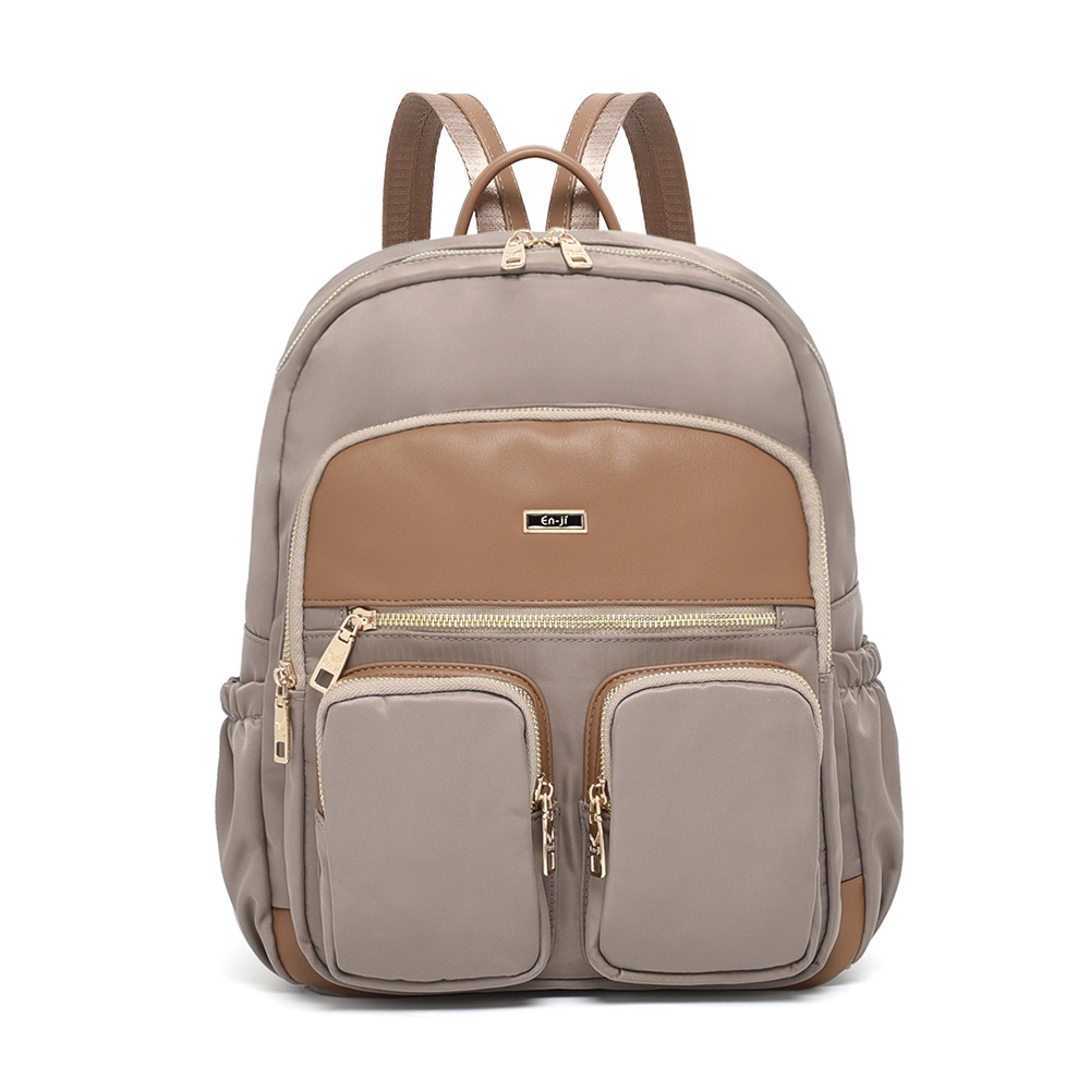 Jual En-ji Jaeha Backpack - Khaki | Shopee Indonesia