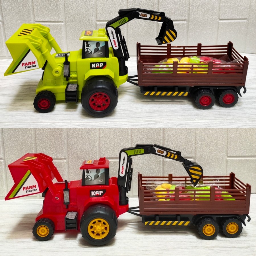 Jual Mainan Traktor Beko Buldozer Muatan Buah Buahan Kebun Roda ...