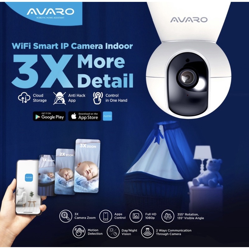 Jual AVARO Smart CCTV WIFI IP Camera CCTV Indoor 2MP PTZ | Shopee Indonesia