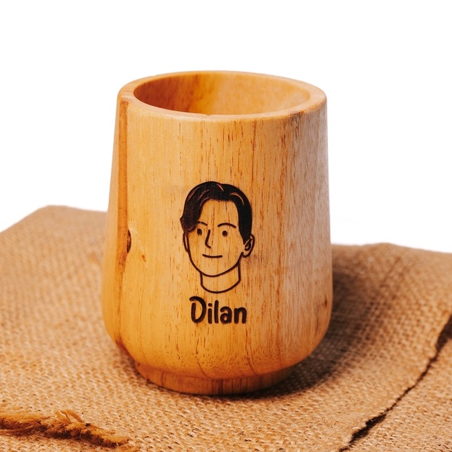Jual [FREE GRAFIR] Gelas Kayu Mahoni | Hampers Kayu | Souvenir Kayu ...