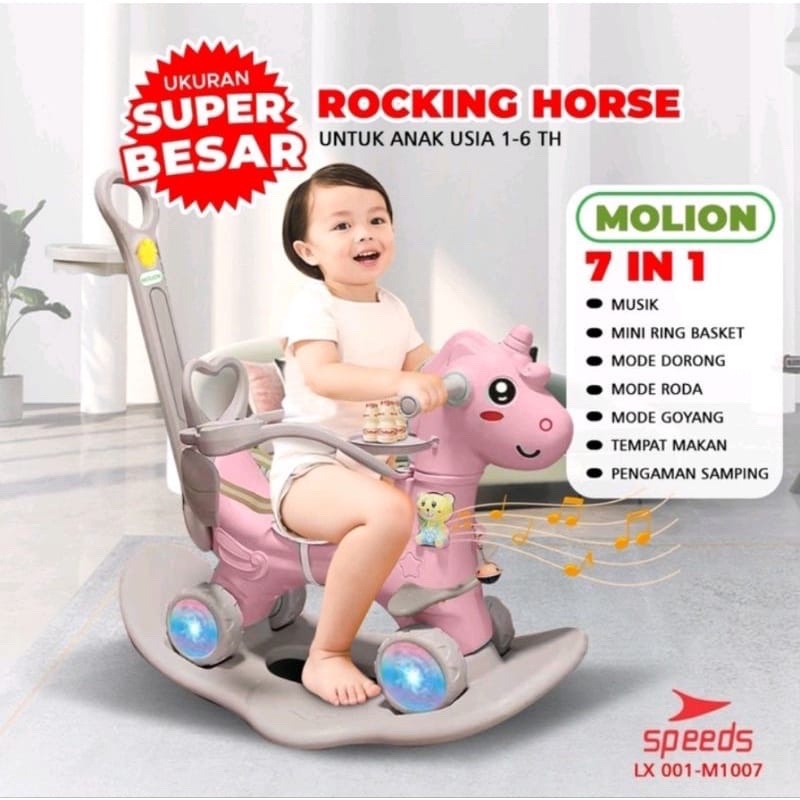 Jual SPEEDS Mainan Anak Kuda Kudaan Mainan Kuda Rocking Horse Molion ...