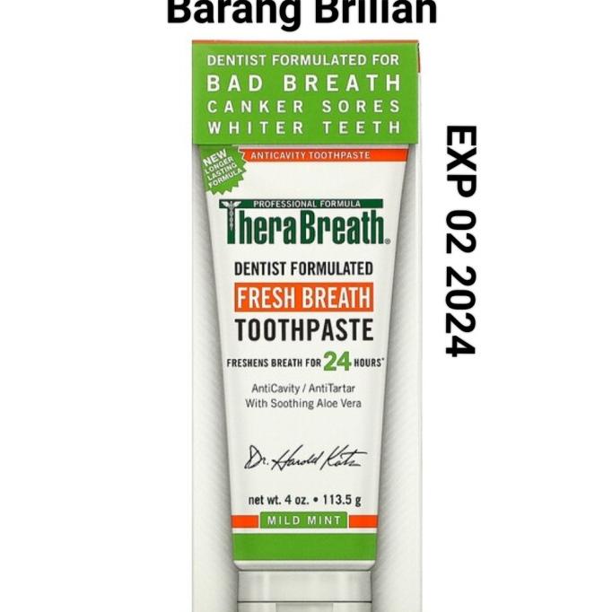 Jual TheraBreath Toothpaste Pasta Gigi Rekomendasi dentist ori USA 100 ...