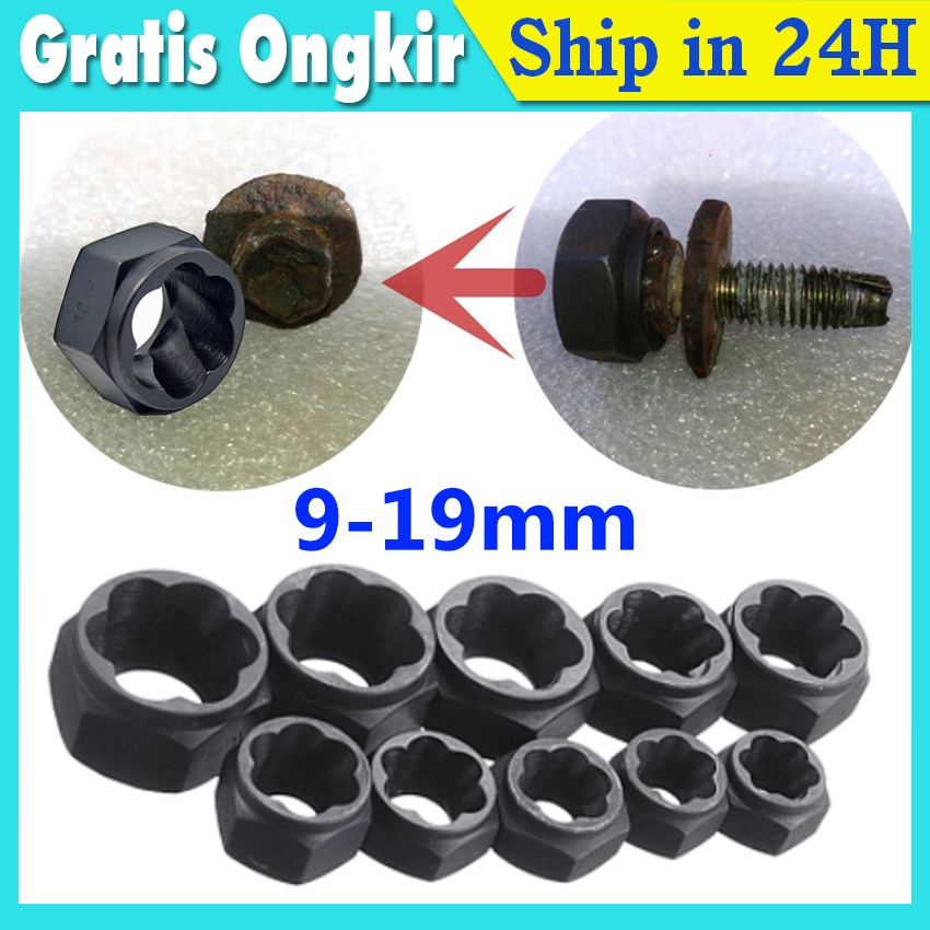 Jual 10 PCS Alat Pembuka Baut Mur Rusak dengan kotak logam/Damaged ...