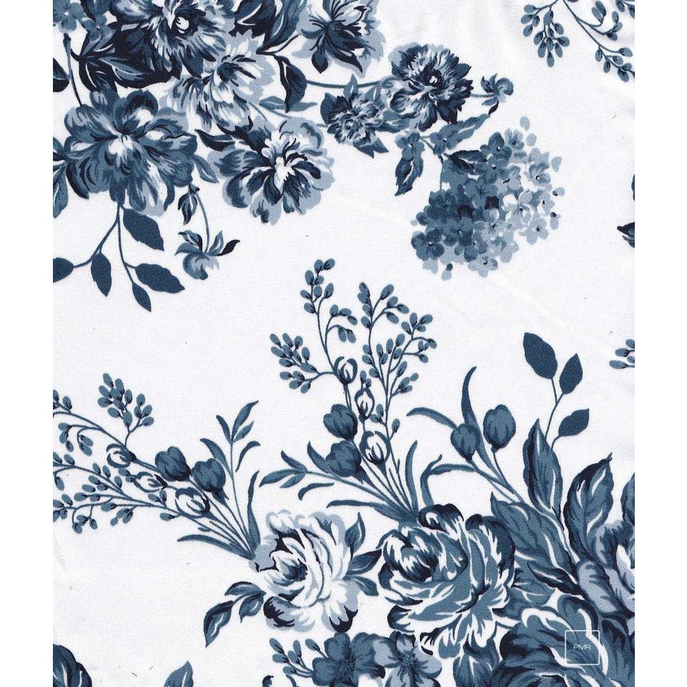 Jual JENIS KAIN SATIN - MOTIF BUNGA BIRU ABU bahan 100% Polyester ...