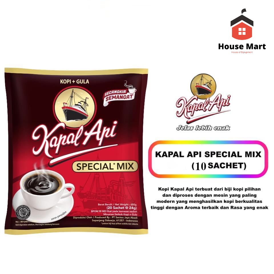 Jual Kopi Hitam Kopi Kapal Api Special Mix 1 Renceng isi 10 Pcs ...