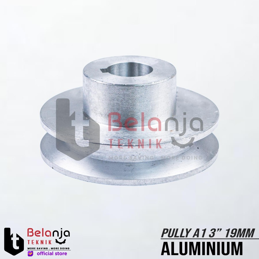Jual Pully Alumunium A 1 Jalur 3" As 19 mm Pulley Puli A1 3 Inch As ...