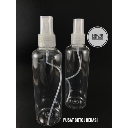 Jual BOTOL PET 250 ML TUTUP SPRAY TRANSPARAN | Shopee Indonesia