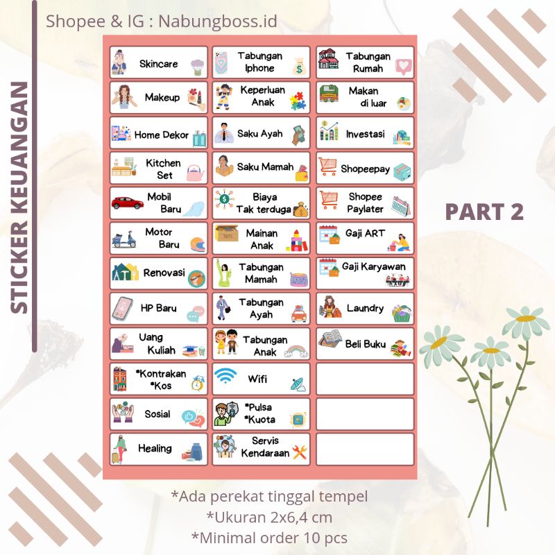 Jual Sticker Keuangan PART 2 / sticker ziplock / sticker label ...