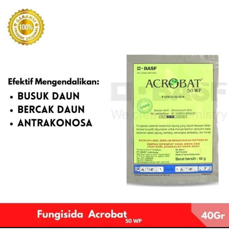 Jual Fungisida Acrobat 50 WP 40gr untuk busuk daun dan bulai jagung | Shopee Indonesia