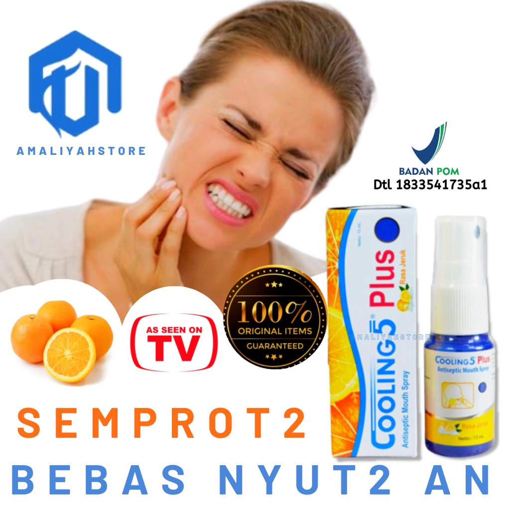 Jual Cooling 5 Plus Spray Orange 15ml Obat Sakit Gigi Berlubang Nyeri ...