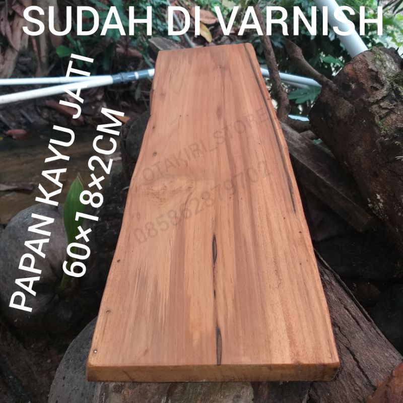 Jual Papan kayu jati live edge 60×18×2cm | Shopee Indonesia