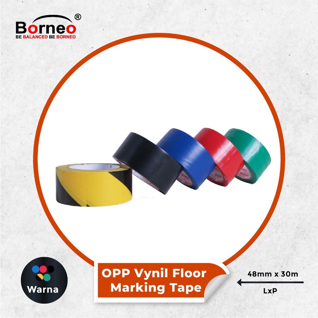 Jual Floor Marking Borneo 48mm x 30M Opp Vinyl Tape | Shopee Indonesia