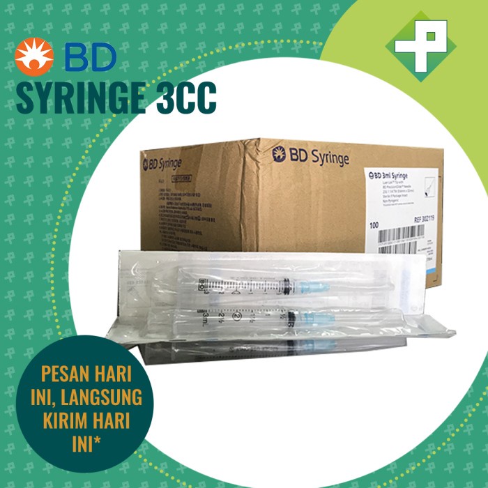 Jual BD Spuit 3 cc With Needle 23G isi 100's | Shopee Indonesia