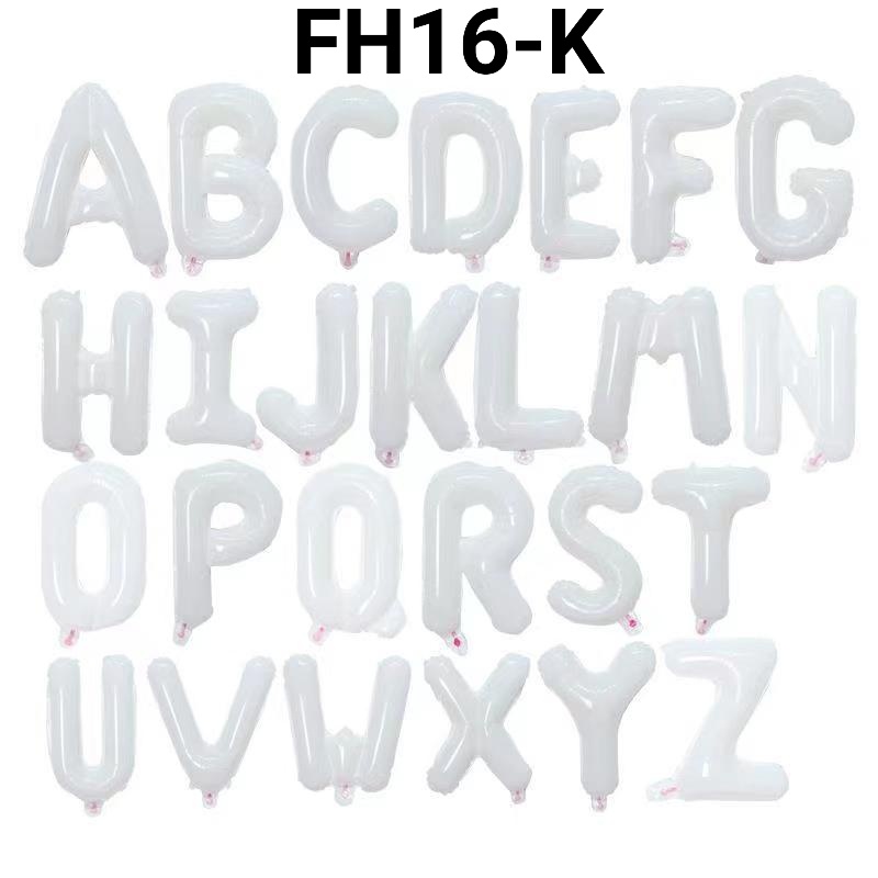 Jual FH16-K Balon foil huruf abjad nama 16 inch 40 cm white putih ...