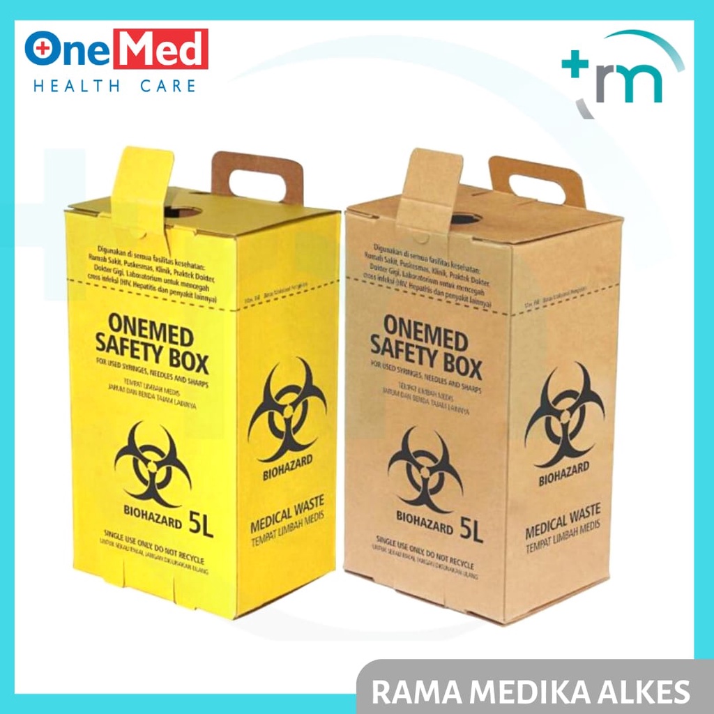 Jual Safety Box 5 liter / Tempat Sampah Limbah Medis jarum tajam Onemed | Shopee Indonesia