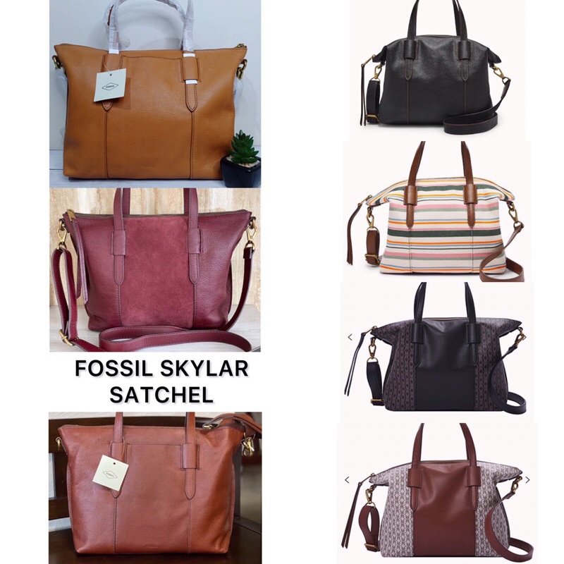 Jual Skylar satchel brown / black fossill tas wanitaa tas leather ...