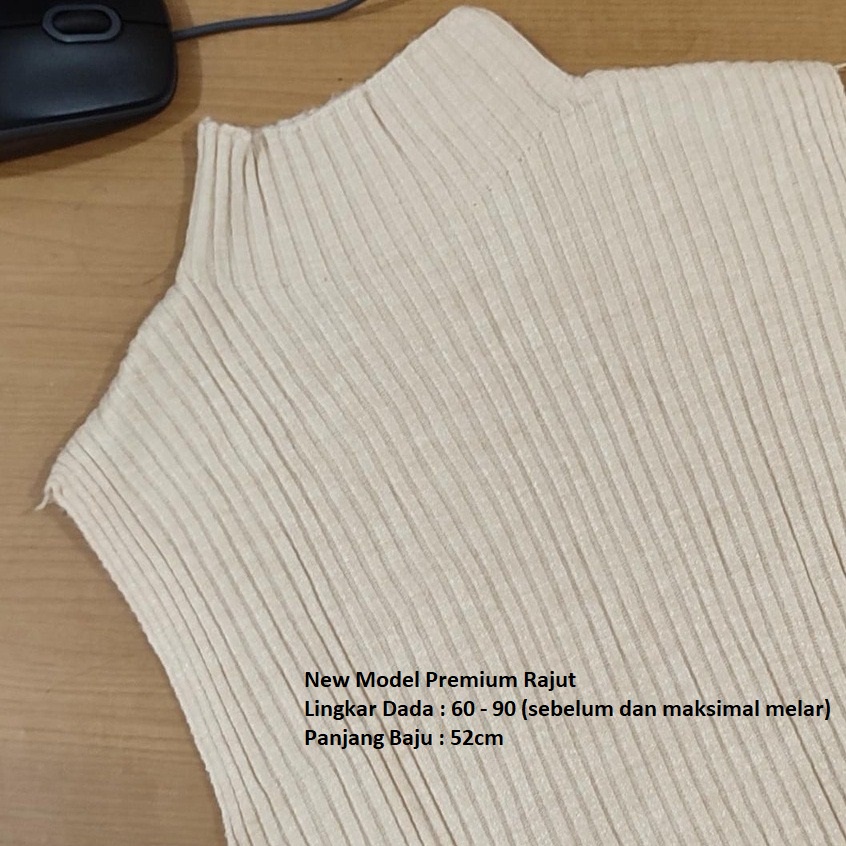 Jual AJW Atasan Rajut Import Premium Tanpa Lengan RM RA| Inner Turtleneck Wanita Premium ...