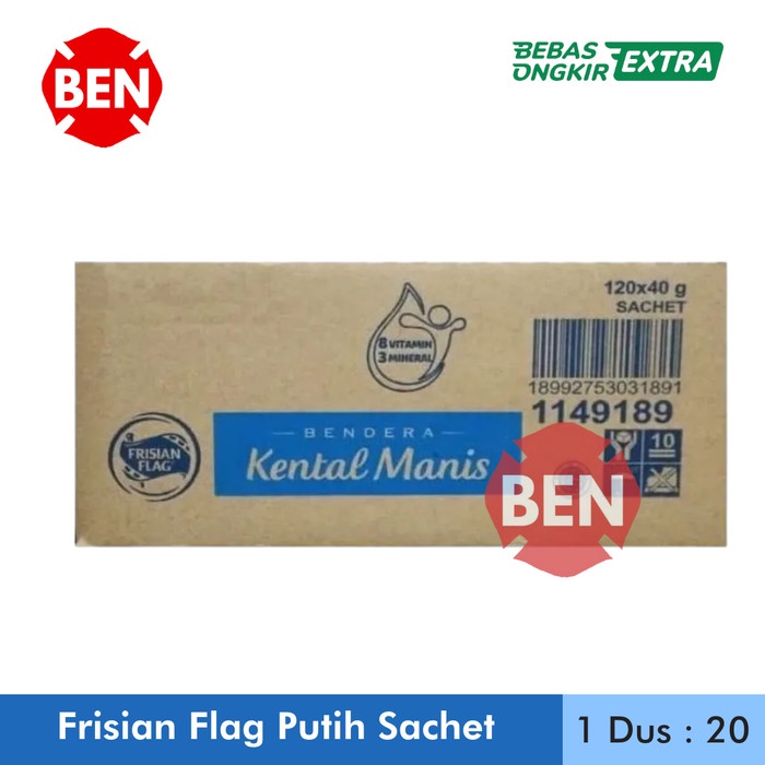 Jual Frisian Flag Putih Sachet Dus / Susu Bendera Putih Biru Dus Grosir ...