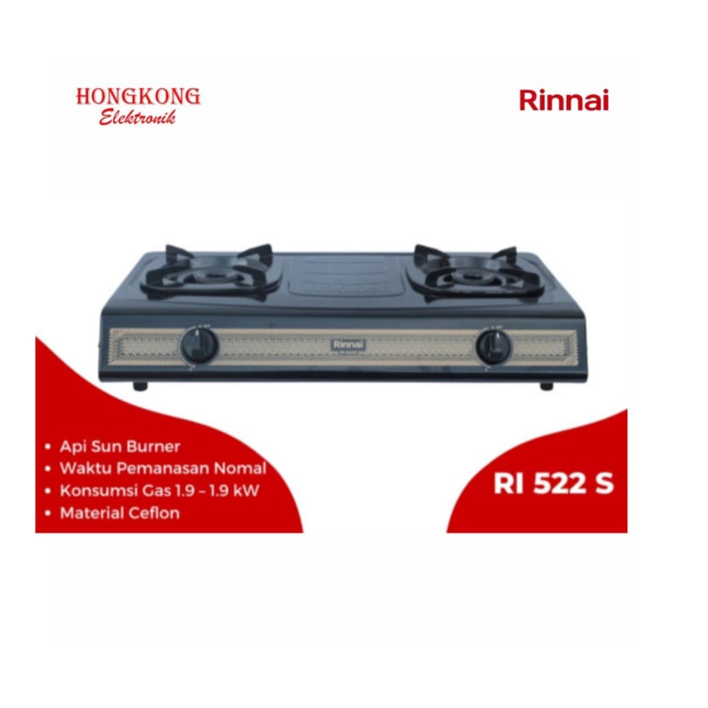 Jual Kompor Gas Rinnai 2 Tungku RI-522S RI522S Batik | Shopee Indonesia