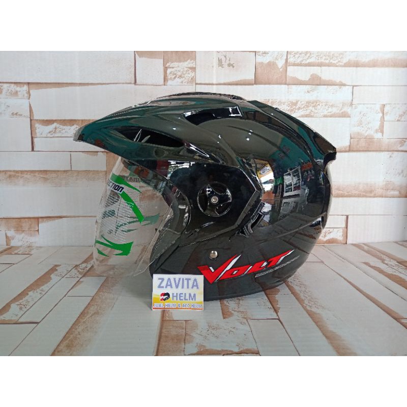 Jual Helm VOG Volt Black Metalic Original Double Visor | Shopee Indonesia