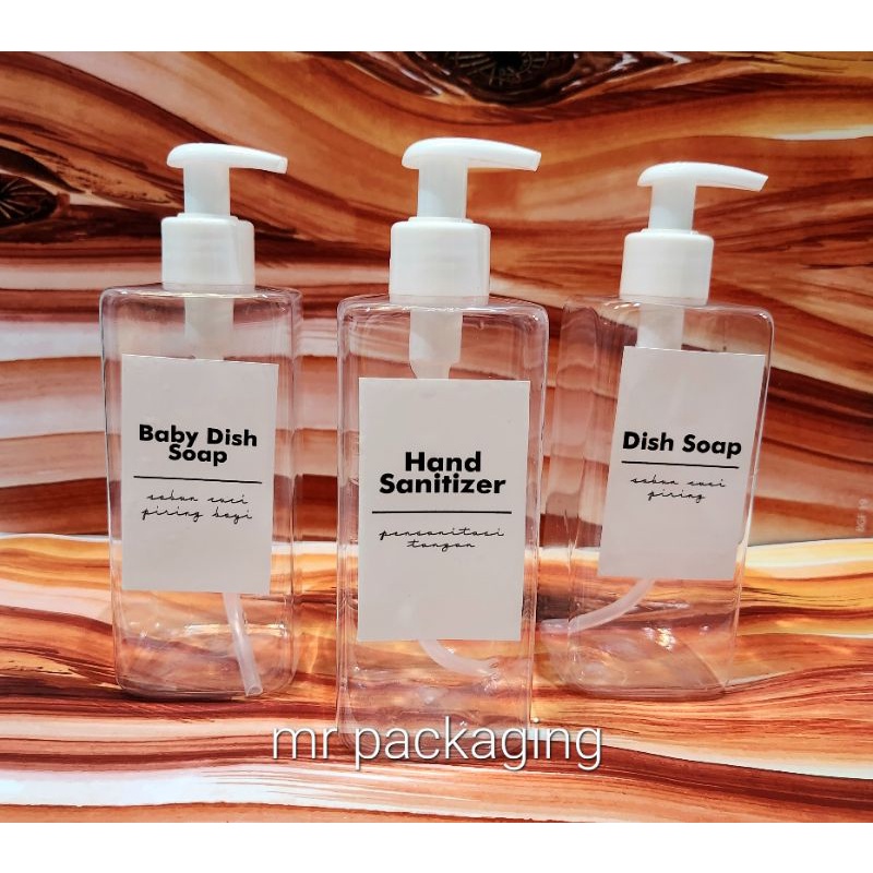 Jual Botol 500ml KOTAK BENING+ STIKER LABEL PREMIUM | Botol kosong ...