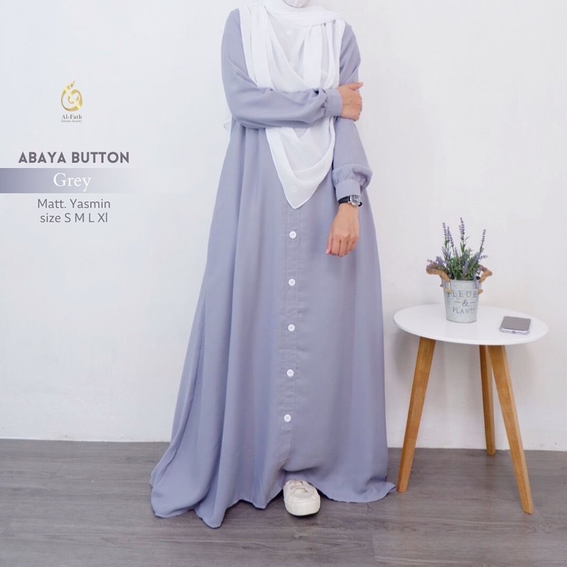 Jual abaya polos| abaya kancing | anaya button by alfath | Shopee Indonesia