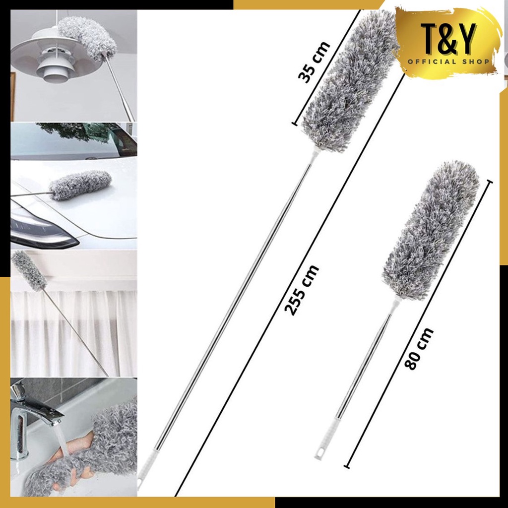 Jual T&Y Kemoceng Bulu Microfiber Gagang Panjang 2.5 Meter Kemoceng ...