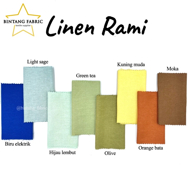 Jual 1 Rol Kain Bintang Fabric Katun Linen Rami 50 yard | Shopee Indonesia