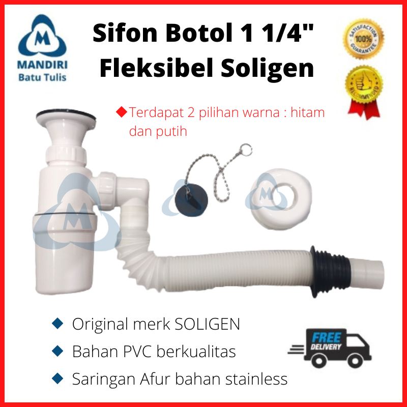 Jual Afur Sifon Botol Fleksibel Wastafel 1 1/4" inch SOLIGEN - Sivon ...