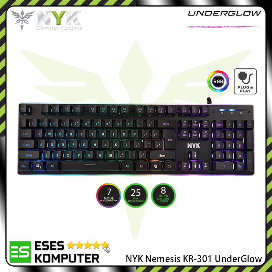 Jual Keyboard NYK Nemesis KR301 KR-301 UnderGlow RGB - Gaming - Full ...