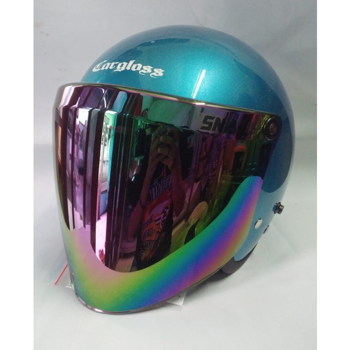 Jual Promo Kaca Helm Bogo Snail Chrome (Kaca Bogo Kaca Snail Flat Visor ...