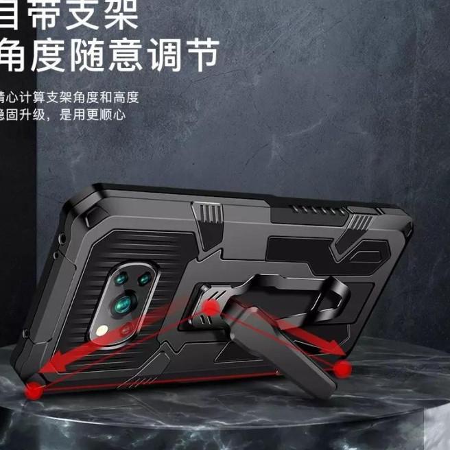 Jual XIAOMI POCO X3 NFC CASE MILITARY GRADE ARMOR HARDCASE STANDING COVER - Hitam | Shopee Indonesia