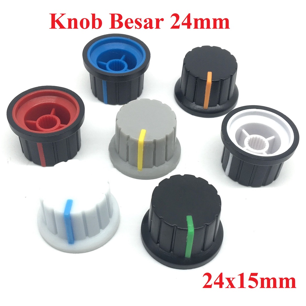 Jual Knop Knob Kenob Kenop Besar Tutup potensio meter potensiometer amplifier Diameter 24mm ...
