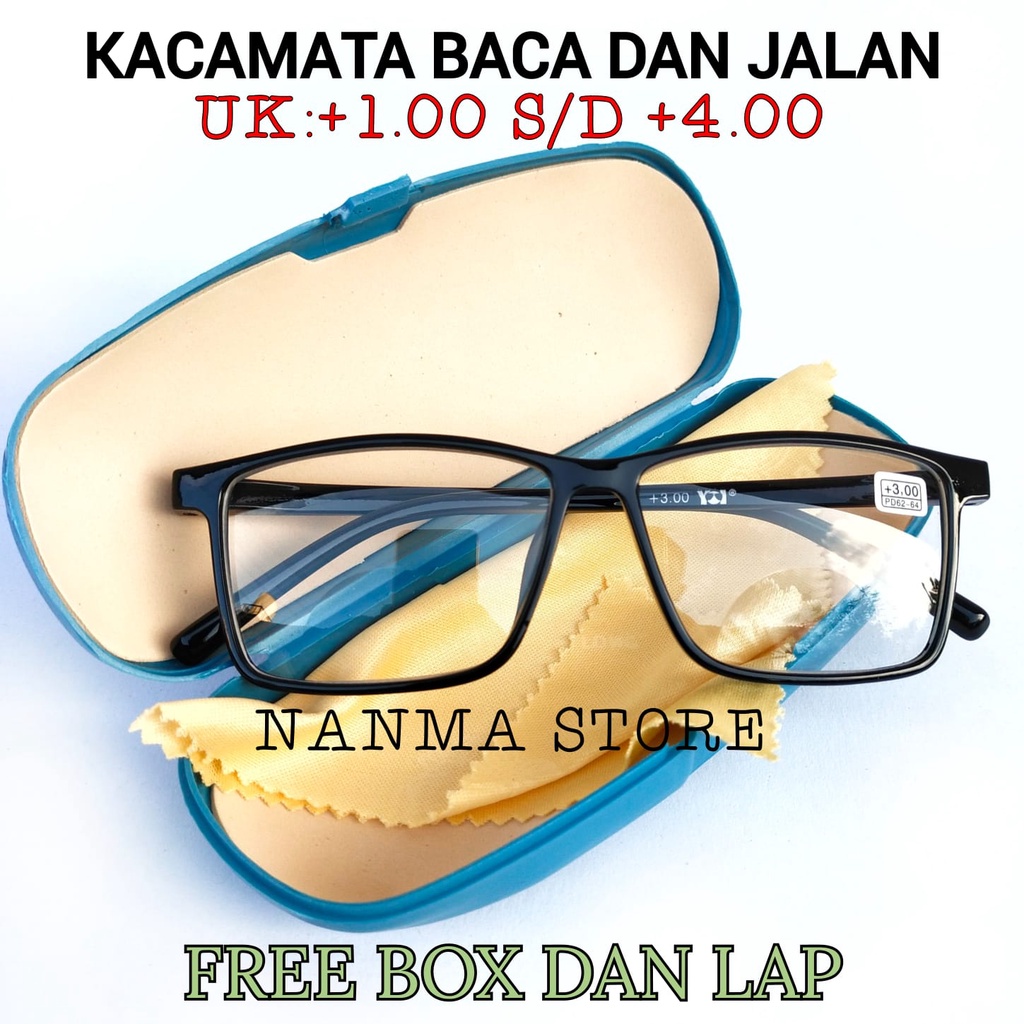 Jual Kacamata dua fungsi buat baca dan jalan model kotak cocok untuk ...