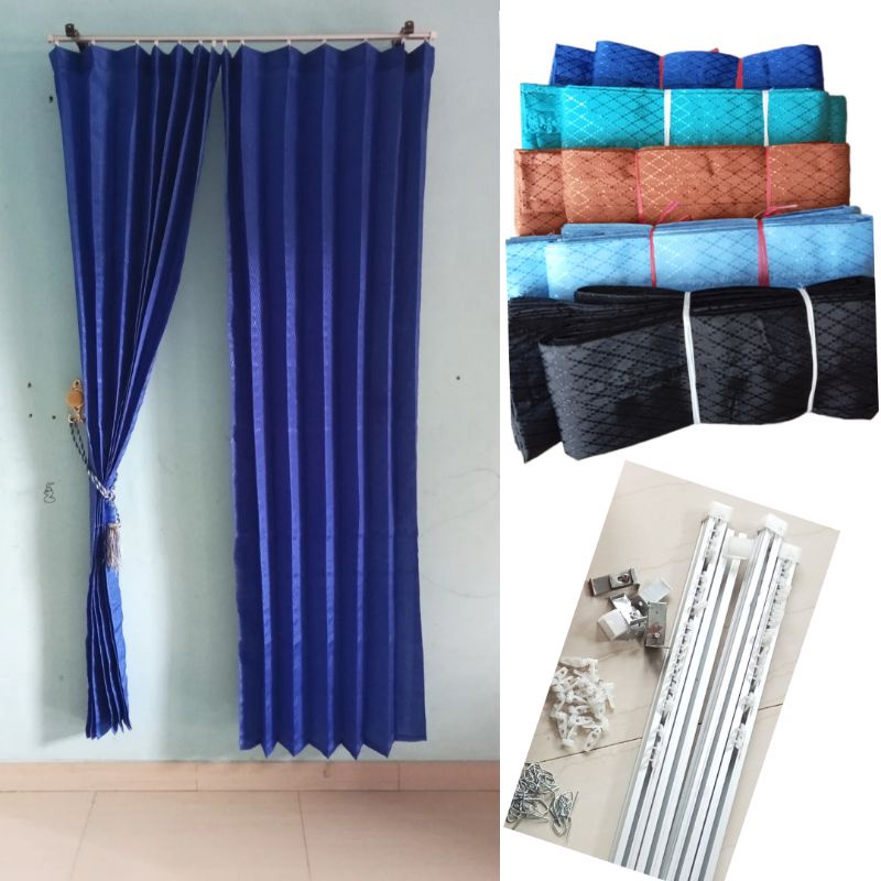 Jual gorden 1 set lengkap | gorden 1 paket sama besinya | gorden polos ...