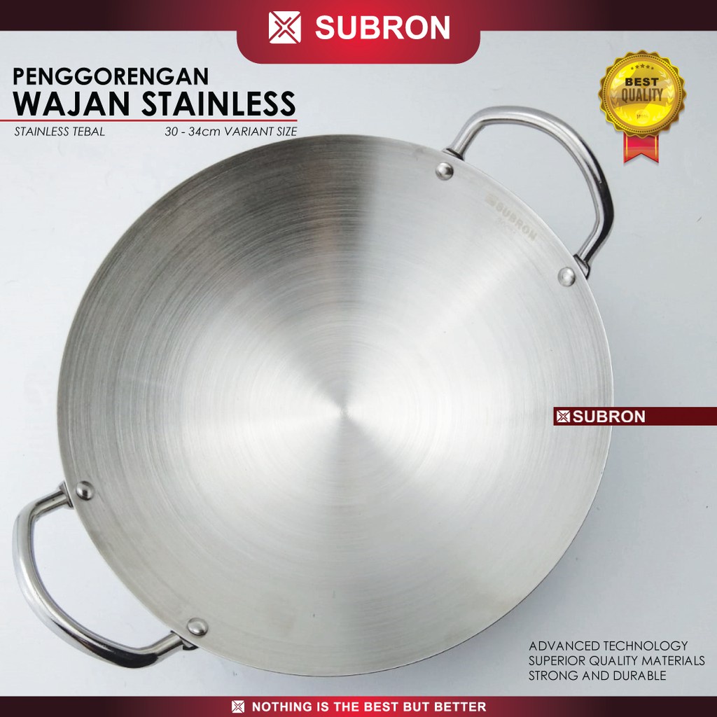 Jual Wajan Penggorengan Stainless Steel Tebal 30cm 32cm - SUBRON ...