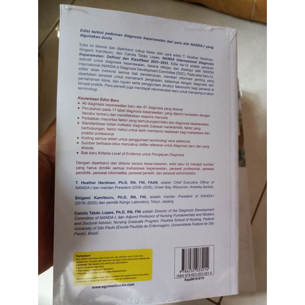 Jual Buku NANDA Internasional ORIGINAL - Buku Diagnosis Keperawatan Definisi dan Klasifikasi ...