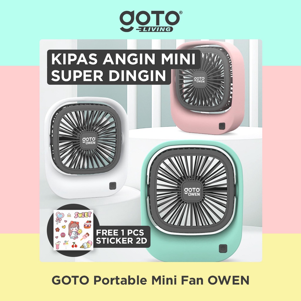 Jual Goto Owen Mini Fan Kipas Angin Kecil Meja Duduk Portable USB ...